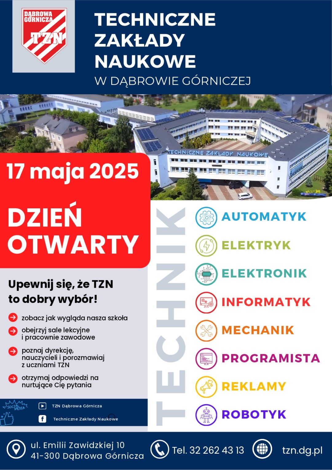 DZIEŃ OTWARTY 2025 | Techniczne Zakłady Naukowe w Dąbrowie Górniczej TZN